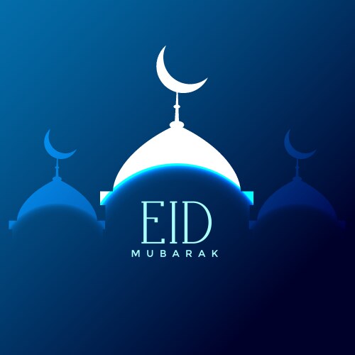 Ramadan kareem background with blue mosque Vector Image