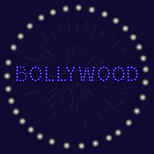 Bollywood indian cinema sparkling text on red Vector Image