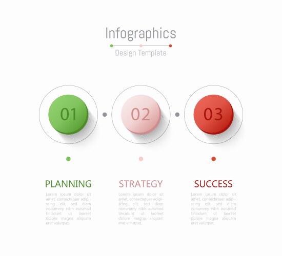 Infographic 3 options design elements Royalty Free Vector