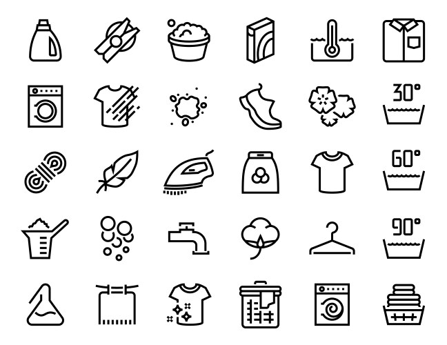 Guide to laundry care symbols Royalty Free Vector Image