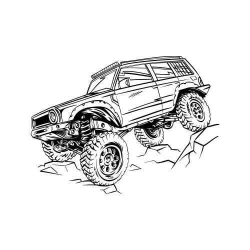 Off-road 4x4 extreme car adventure club Royalty Free Vector
