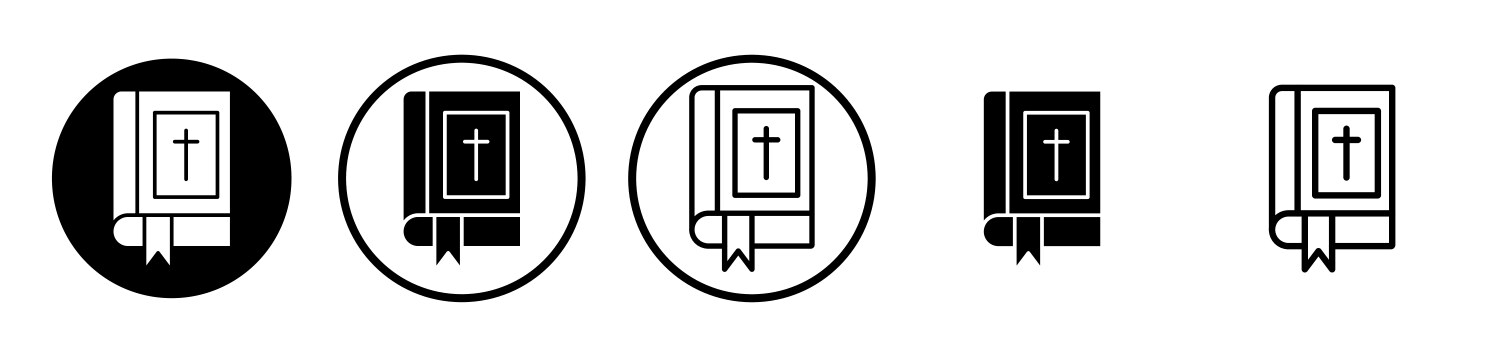 Bible icon set on white background Royalty Free Vector Image