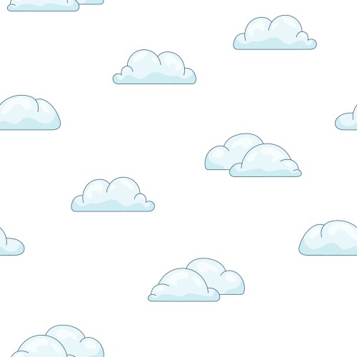Cumulus cloud cartoon seamless pattern sky air Vector Image