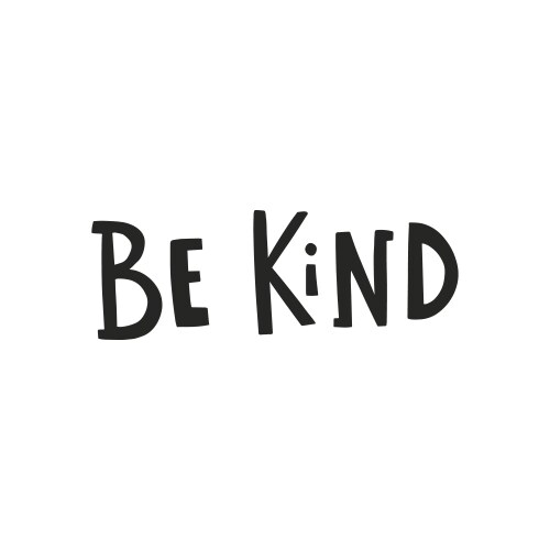 Be kind lettering and colourful hearts Royalty Free Vector