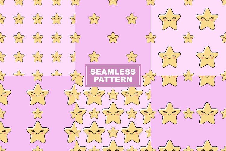 Hand drawn cute stars pattern seamless background Vector Image