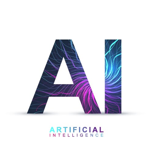 Artificial intelligence and machine learning logo Vector Image