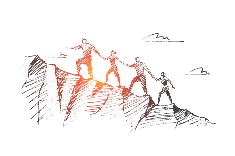 Hand drawn mountain Royalty Free Vector Image - VectorStock