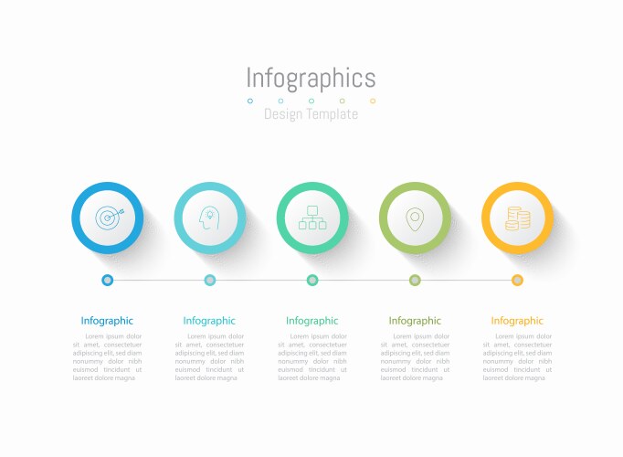Infographic 5 options design elements Royalty Free Vector