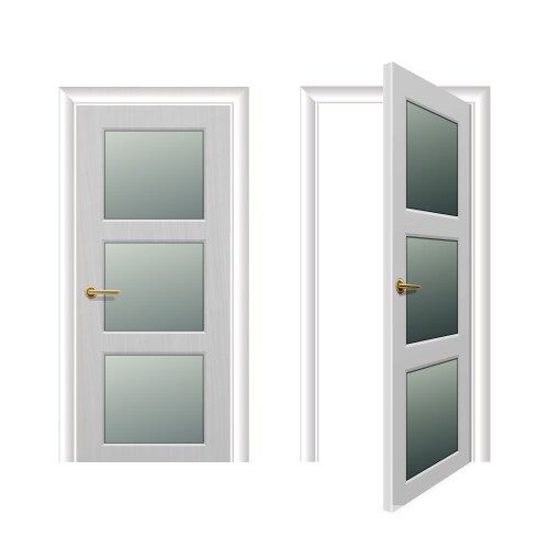 Realistic different opened and closed white Vector Image