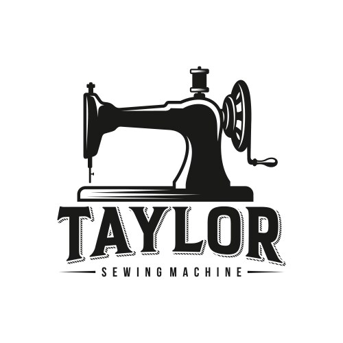 Salon tailoring symbol mechanical sewing machine Vector Image