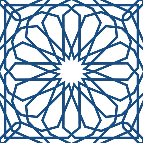 Blue islamic pattern seamless arabic geometric Vector Image