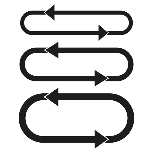 Circular arrow icons cycle and loop symbols black Vector Image