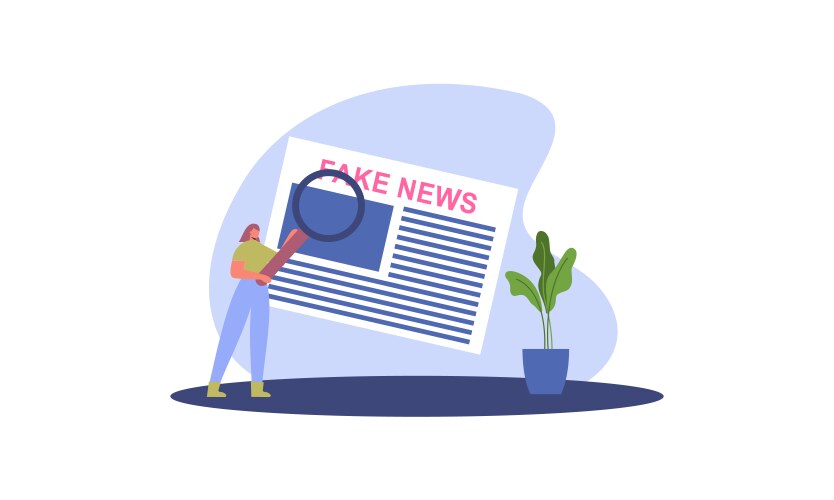 Fake news metaphors mass media propaganda Vector Image