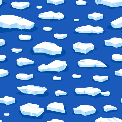 Cartoon floating ice seamless pattern frozen Vector Image