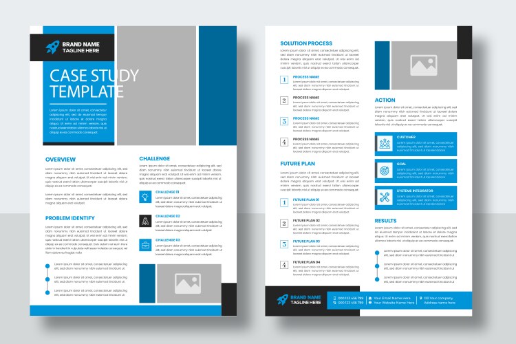 Case study flyer template design Royalty Free Vector Image
