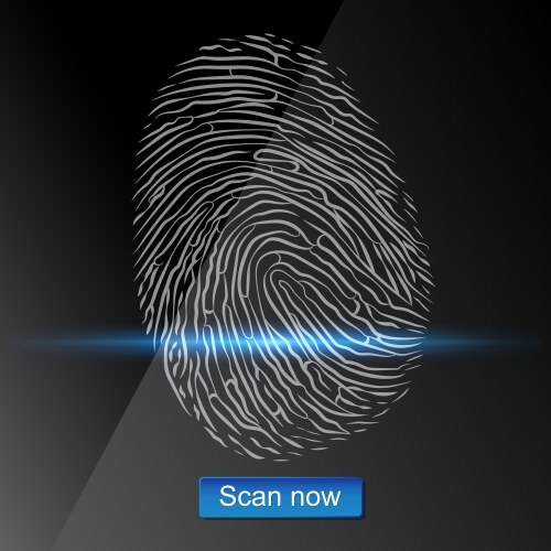 Fingerprint identification scan Royalty Free Vector Image