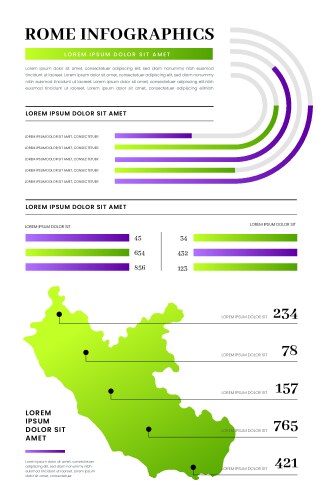 Gradient rome map infographics Royalty Free Vector Image