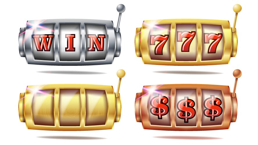 Casino slot machine banner sevens jackpot Vector Image