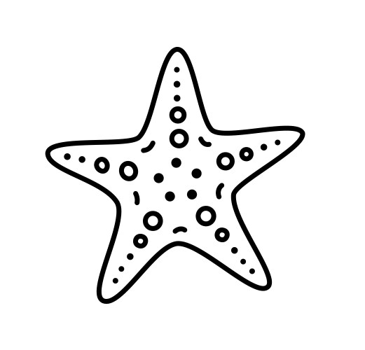 Starfish line art set sea star continuous Vector Image