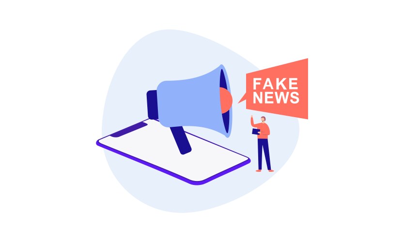 Fake news metaphors mass media propaganda Vector Image