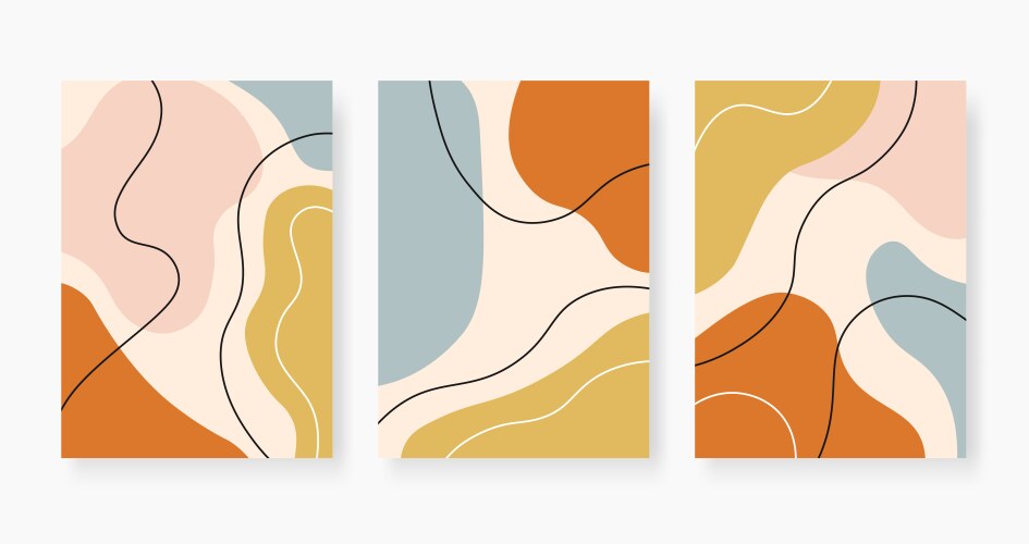 Modern templates with abstract shapes in pastel Vector Image