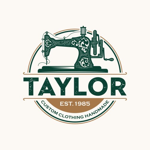 Vintage tailor logo sewing machine logo template Vector Image