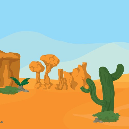 Desert scene cartoon Royalty Free Vector Image