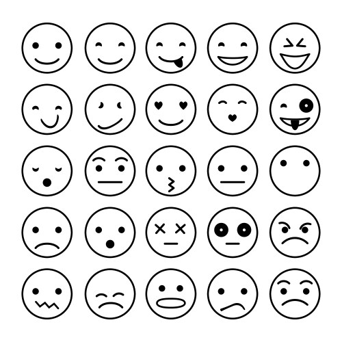 Line emoji Vector Images & Graphics for Commercial Use | VectorStock