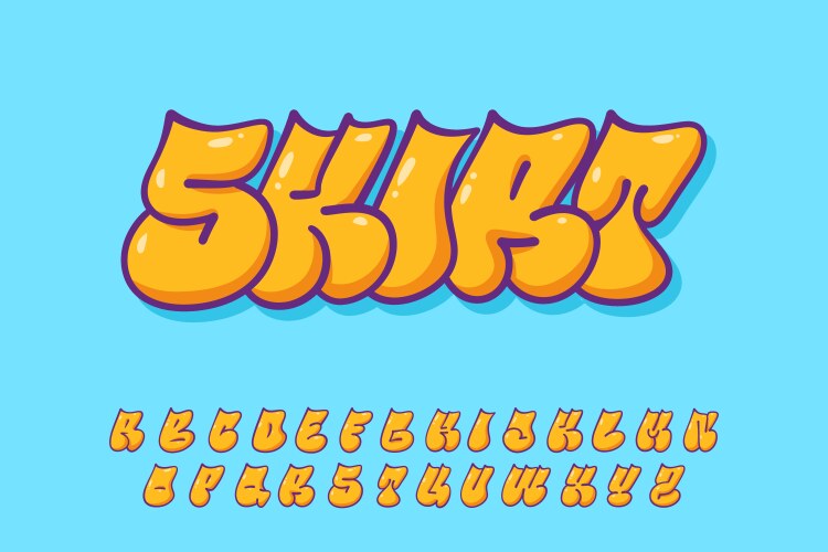 Pop alphabet graffiti text letters Royalty Free Vector Image