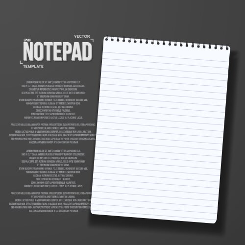 Realistic paper notepad isolated Royalty Free Vector Image