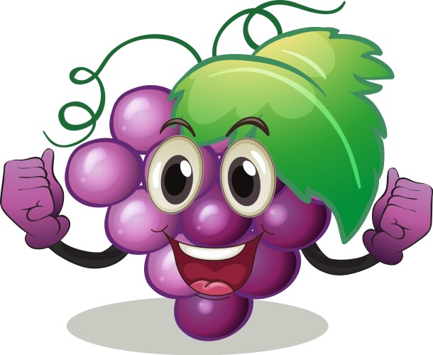 Cartoon grape character Royalty Free Vector Image