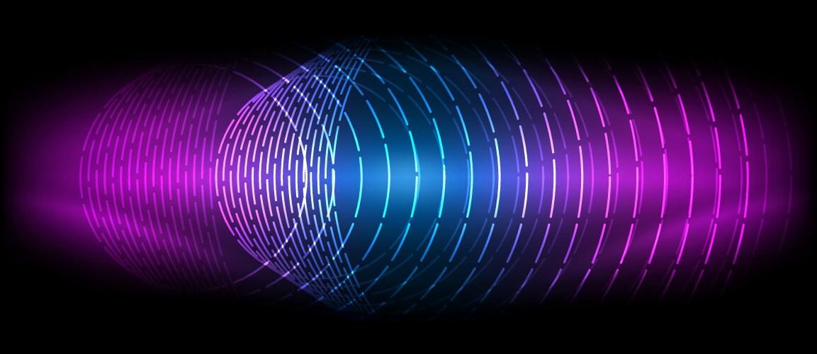 Neon wave lines with blend effect Royalty Free Vector Image