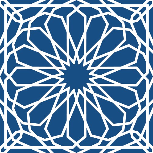 Blue islamic pattern seamless arabic geometric Vector Image