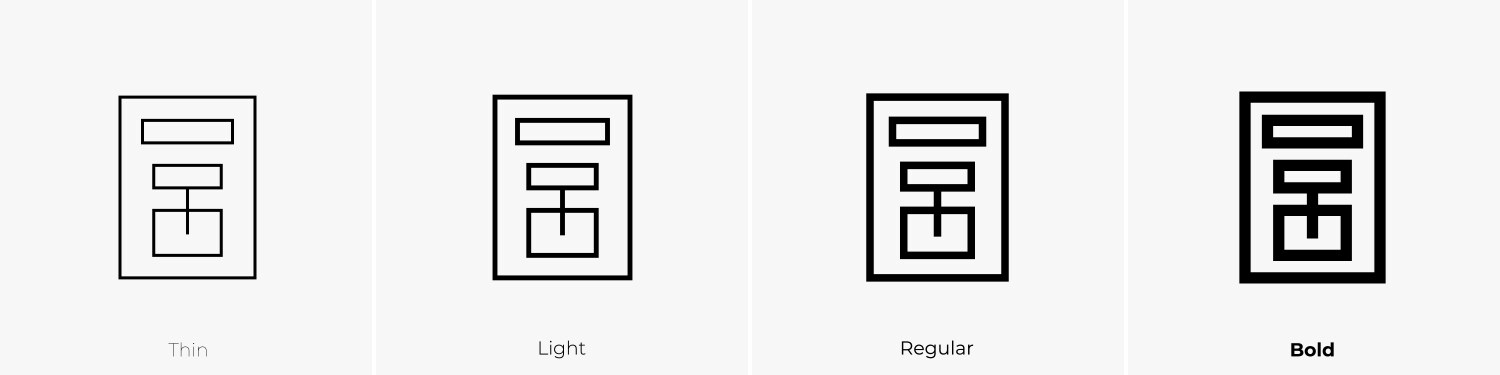 Component icon thin light regular and bold style Vector Image