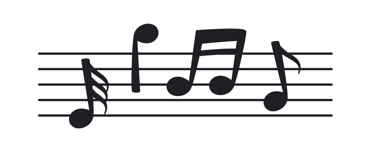 Cute music note sheet icon staff Royalty Free Vector Image