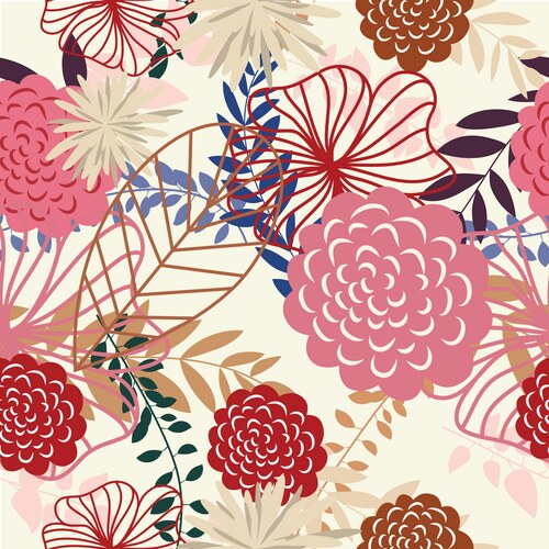 Floral seamless pattern flower background Vector Image