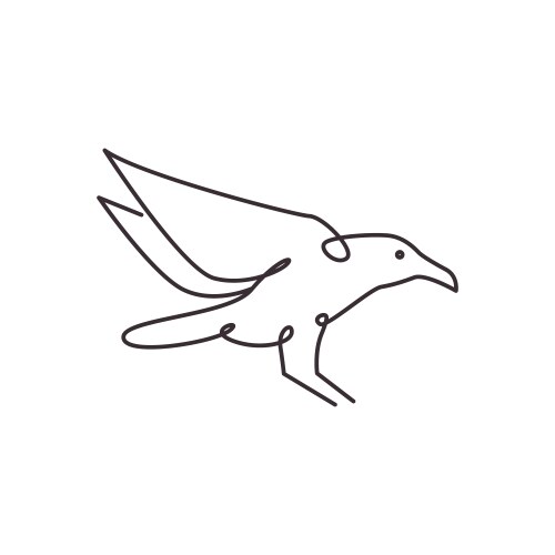 Kingfisher line art icon logo Royalty Free Vector Image