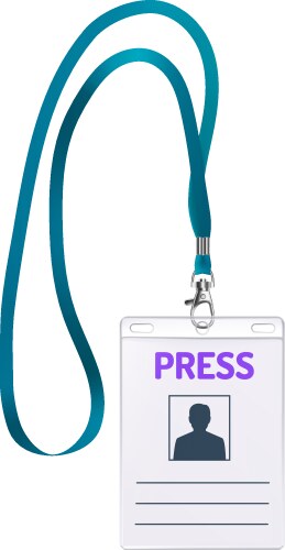 Press reporter id card template Royalty Free Vector Image