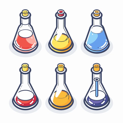 Laboratory symbols science and chemistry icons Vector Image