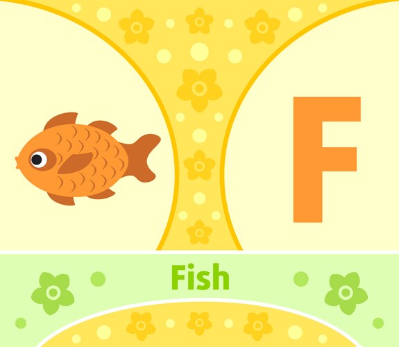 Alphabet with Fish - Learning ABC – Royalty-Free Vector | VectorStock
