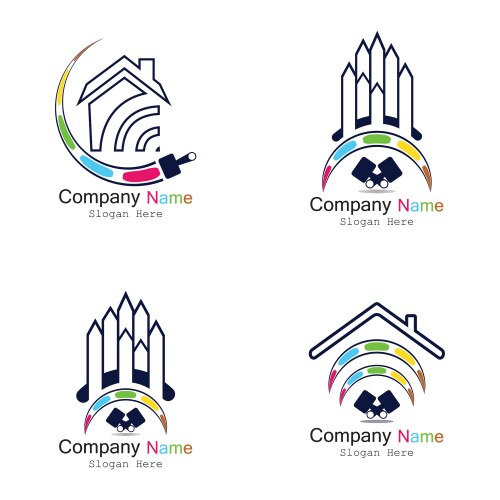 Building paint logo icon Royalty Free Vector Image