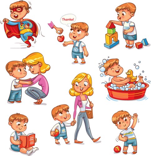 Daily routine Royalty Free Vector Image - VectorStock