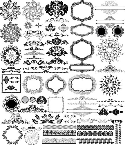 Design elements collection for crest making Vector Image