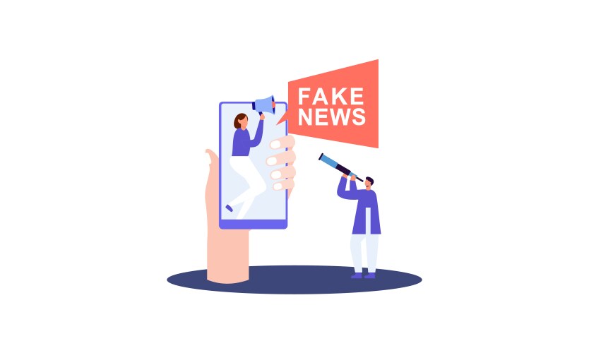 Fake news metaphors mass media propaganda Vector Image