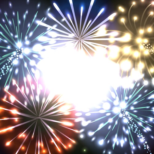 Colorful abstract fireworks background design Vector Image