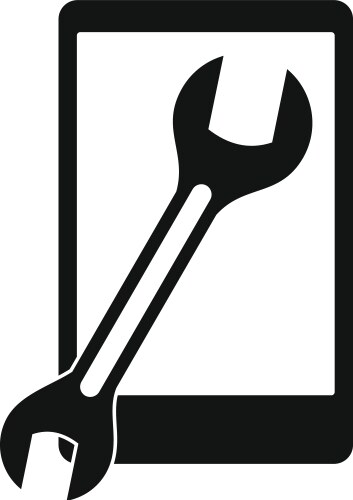 Device repair symbols icons set in flat style Vector Image