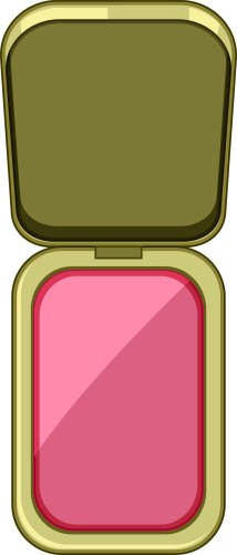 Shimmer blush compact cartoon Royalty Free Vector Image
