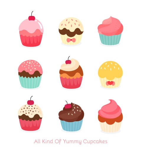 Muffin essential elements set Royalty Free Vector Image