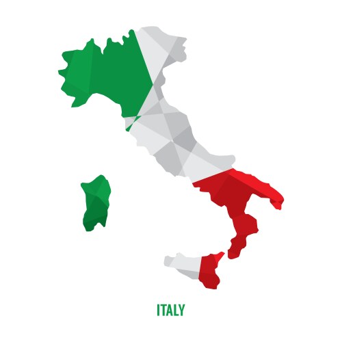 Simplified map of italy outline with slightly Vector Image