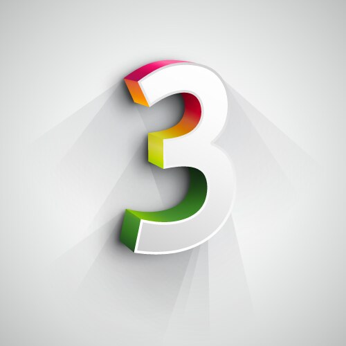 Number 3 Royalty Free Vector Image - VectorStock